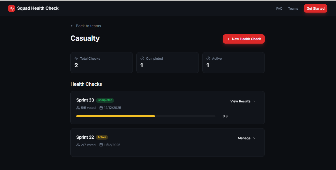 Squad Health Check - Anonymous Team Health Check for Agile Teams